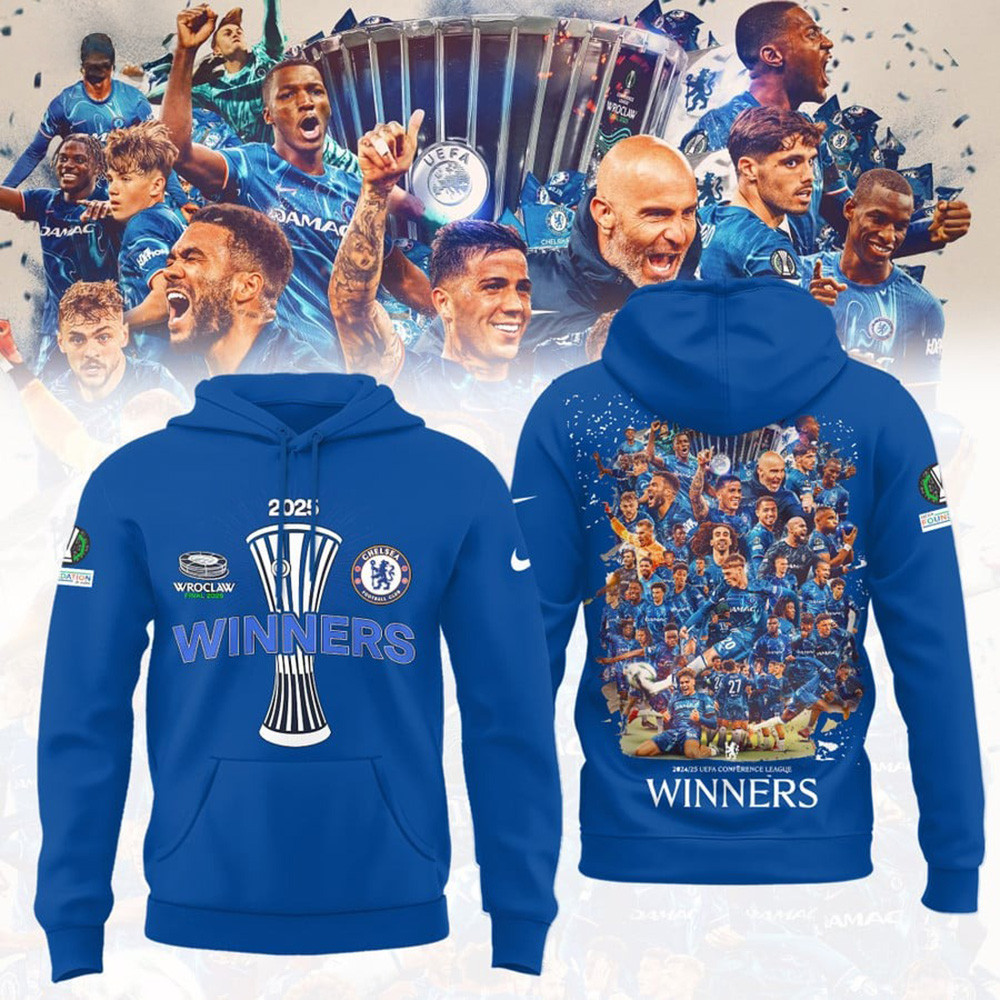 Chelsea F.C. UEFA League UECL Winners Champions 2025 Hoodie Football ...