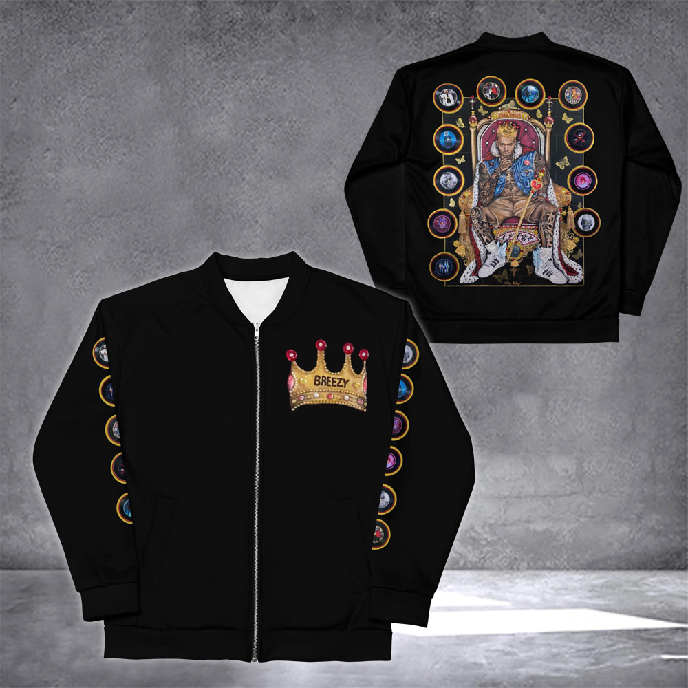 Chris Brown Breezy Bowl 2025 Tour Merch Bomber Jacket King Breezy - neowand