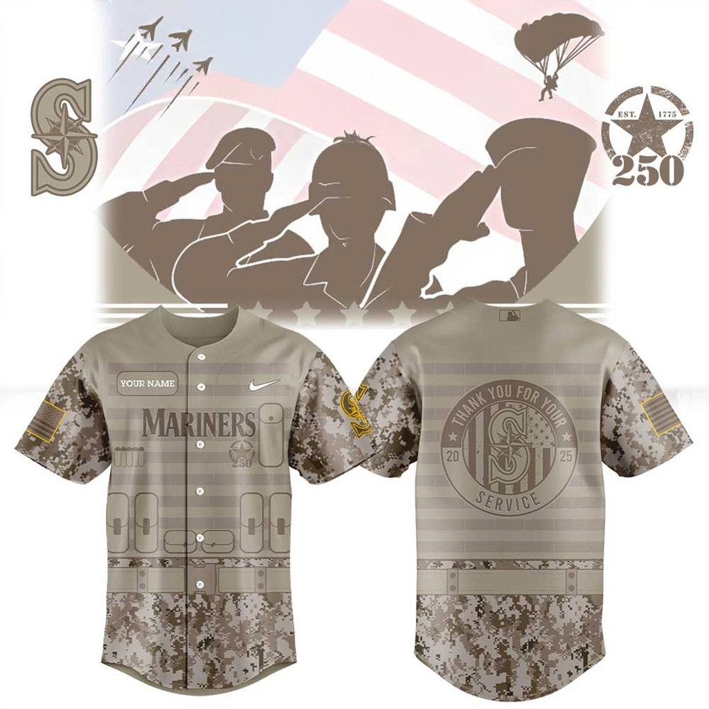 Custom Seattle Mariners Military Appreciation 250Th Anniversary 2025 ...