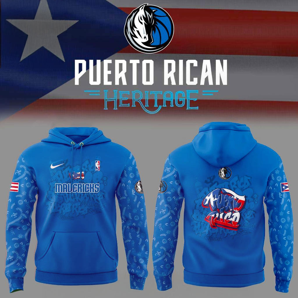 Dallas Mavericks Puerto Rican Heritage 2025 Hoodie Mavericks Merch ...
