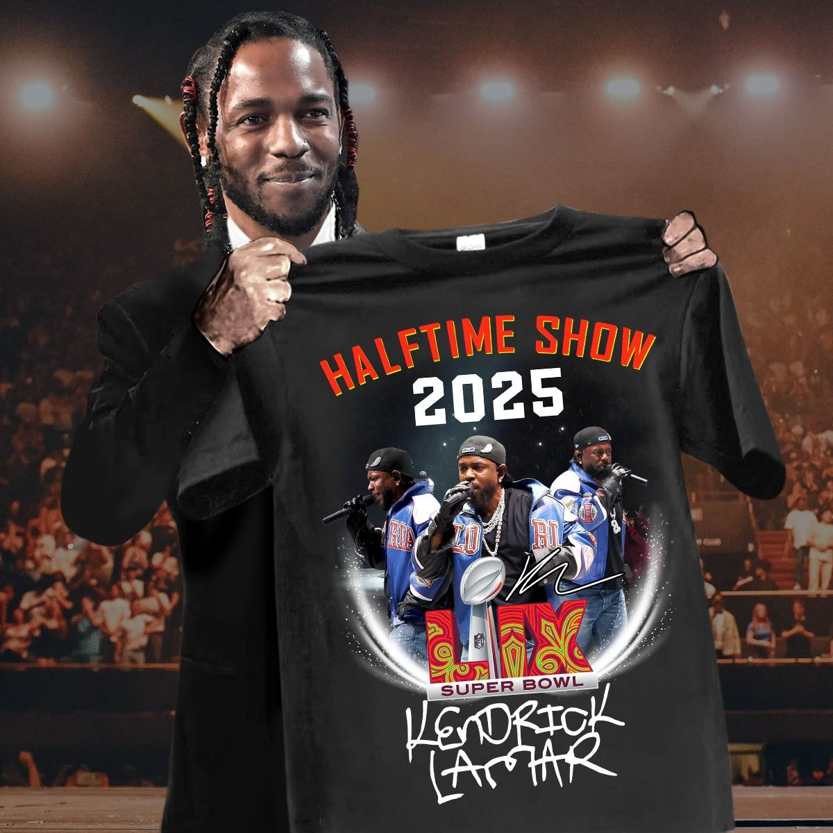 Kendrick Lamar Lix Super Bowl 2025 Halftime Show Shirt Not Like Us ...