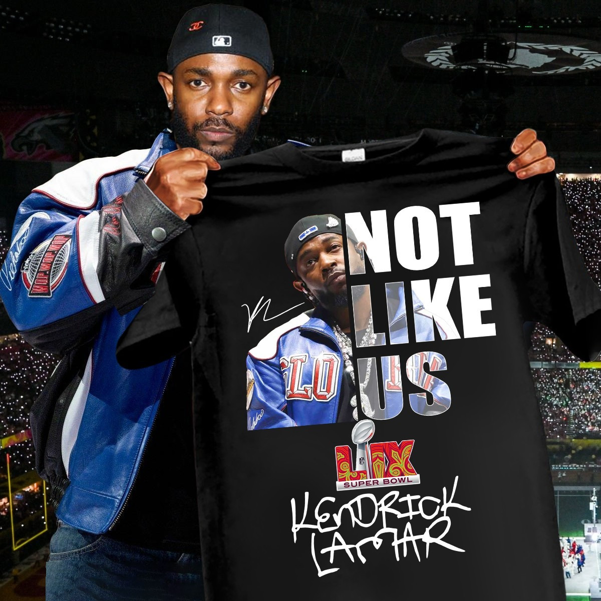 Kendrick Lamar Lix Super Bowl 2025 Halftime Show Shirt Not Like Us ...