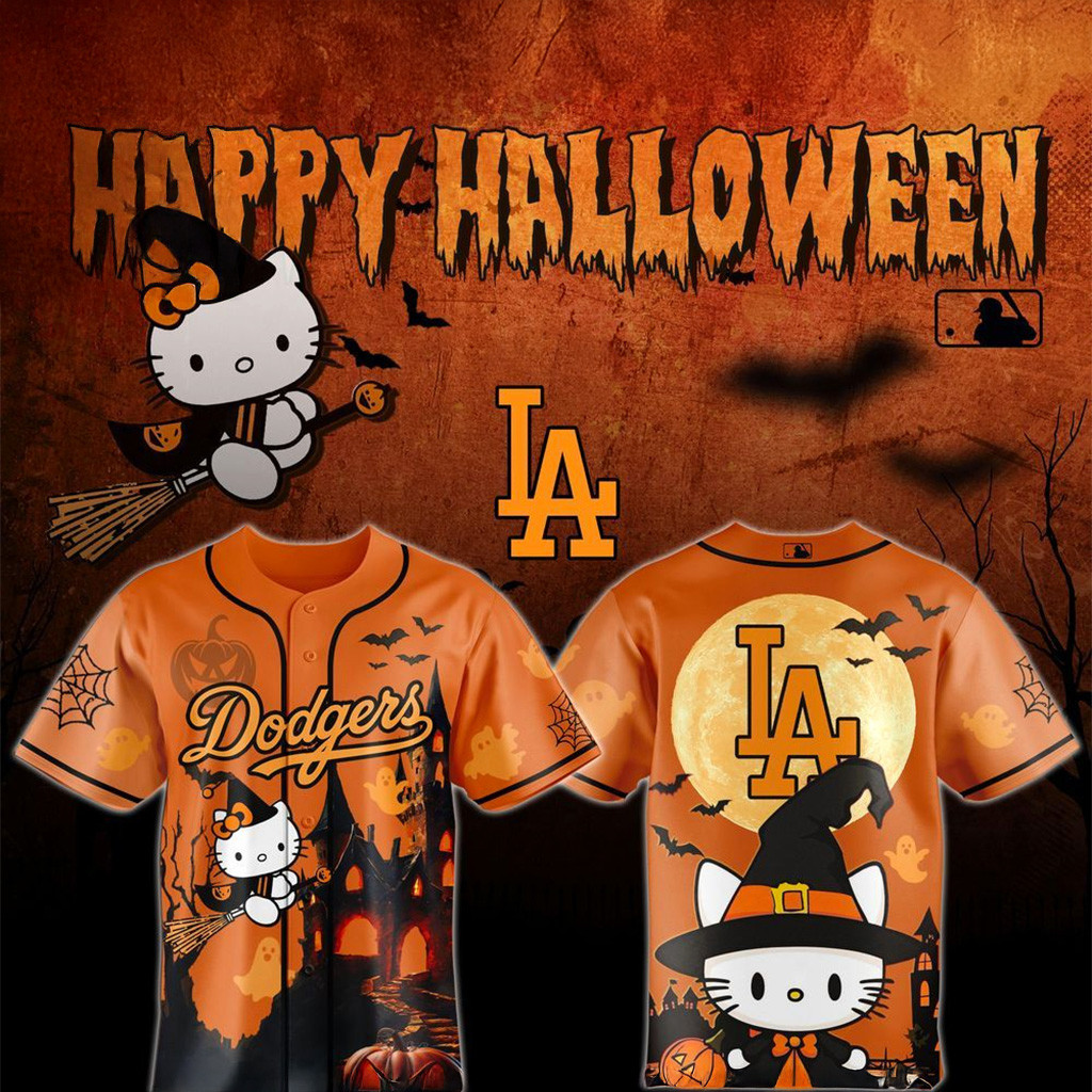 Los Angeles Dodgers X Hello Kitty Cosplay Halloween Jersey Dodgers ...