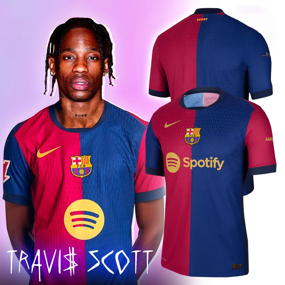 Travis Scott x FC Barcelona Home Kit 2025 Jersey Travis Scott Merch ...